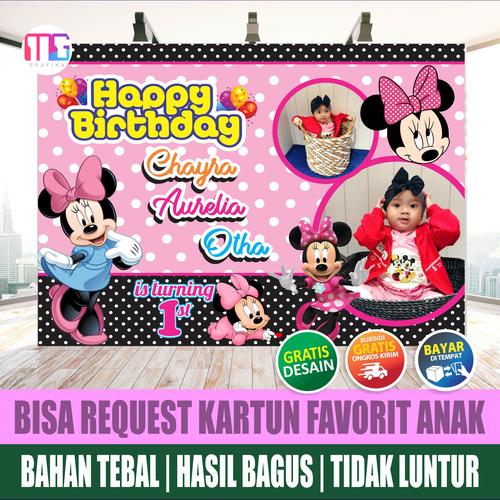 Jual Cetak Banner Spanduk Ulang Tahun Ultah Anak TEMA minni mouse ...