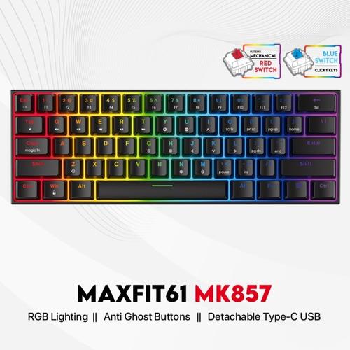 Jual Fantech MAXFIT61 MK857 60% Mechanical Gaming Keyboard - HITAM, RED ...