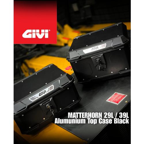 Jual BOX GIVI MATTERHORN 39 L 29 L ORIGINAL TOP CASE BLACK ALUMUNIUM ...