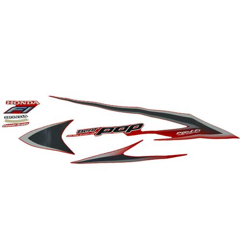 Jual Sticker Body Set Kanan Merah Honda BeAT POP eSP K61 871X0K61910ZBR ...
