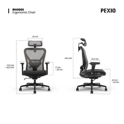 Promo Pexio Rhodes Kursi Kantor Ergonomis With Footrest - Grey blue ...
