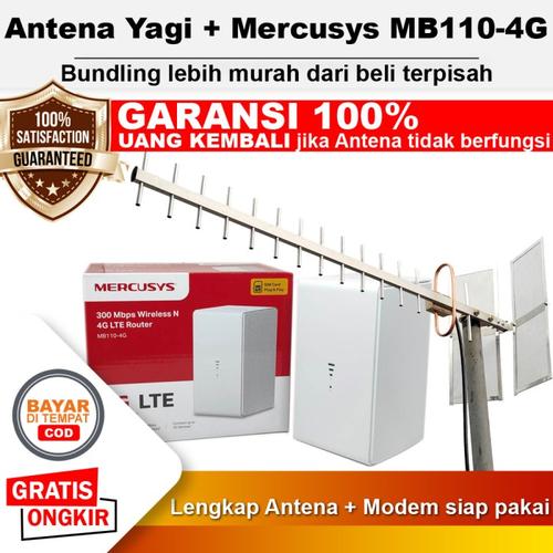 Jual Paket Antena Yagi Extreme 3 + Router Modem Wifi Mercusys MB110-4G ...