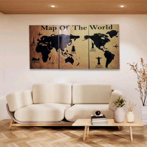 Jual Hiasan Dinding Kayu Meta Dunia World Map Wall Decor Pajangan ...