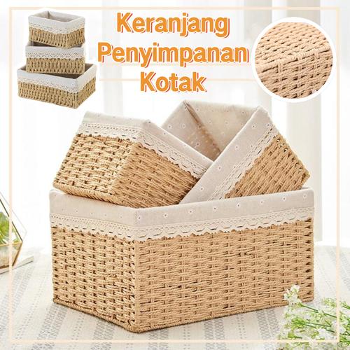 Jual Keranjang Box Serbaguna Rotan Untuk/Keranjang Rotan Persegi /Alami ...