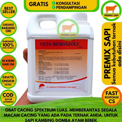Jual Veta Bendazol 1 liter - Obat Cacing 1 Liter - UNTUK Sapi - Kambing ...