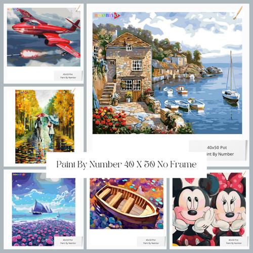 Promo [Boobiyo] Paint By Numbers 40x50 / DIY Paint By Numbers Landscape No Frame - A Boat ...