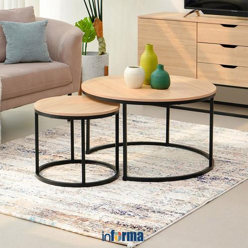 Promo Informa Set Jesse Meja Tamu & Meja Sisi Coffee Table Meja Ruang ...
