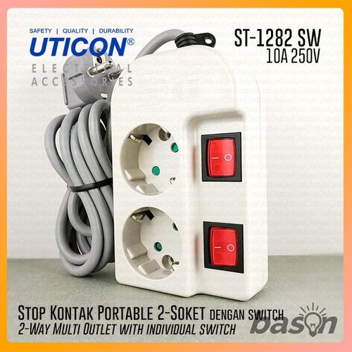 Promo UTICON ST1282SW Power Extension - Stop Kontak 2Lubang 1.5 Meter ...