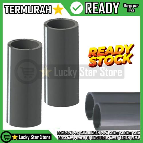 Jual PVC Power Inch Fitting Soket Sambungan Pipa Sock Socket Polos Air ...
