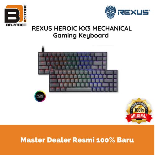 Jual REXUS HEROIC KX3 MECHANICAL Gaming Keyboard - GRY-BLK BLUE - Kota ...