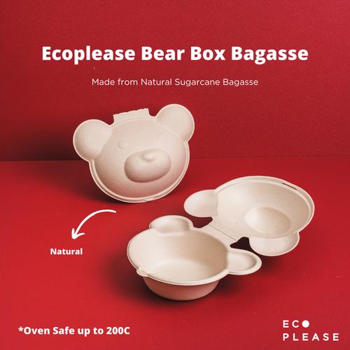 Jual 50pcs Ecoplease Bear Box Oven Safe Packaging terbuat dari ampas ...