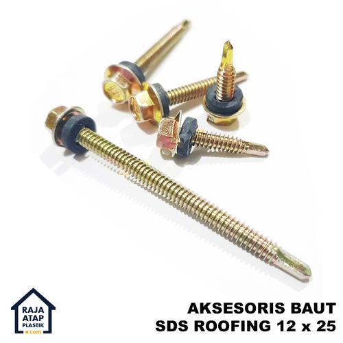 Jual Baut Roofing SDS Besi untuk Solarflat Atap Polycarbonate (12 x 25 ...
