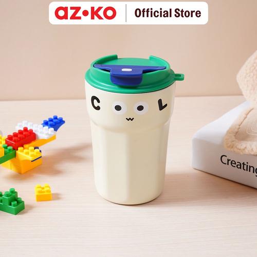 Jual AZKO Ataru 420 ml Mug Vacuum Flask - Putih/Hijau tempat air minum ...