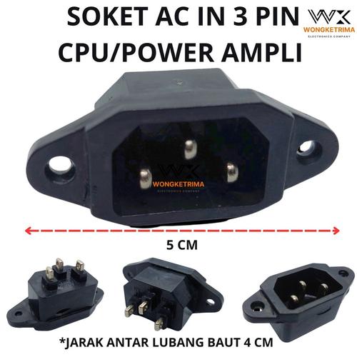 Jual SOKET AC IN 3 PIN CPU POWER AMPLI RICE COOKER SOCKET AC INLET 3PIN ...