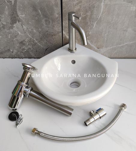 Jual Wastafel Sudut Komplit Set / Westafel Keramik Cuci Tangan Kecil ...