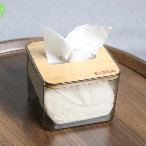 Jual AZKO Stora Kotak Tisu Dengan Tutup Bambu Tissue Box Holder Kotak ...