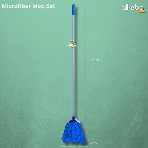 Jual Mop Microfiber Set Komplit Alat pel Serat Microfiber Warna Biru ...