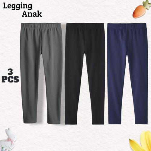 Jual Paket 3pcs Legging Polos Anak Usia 4 Sampai 15 Tahun Bahan Adem ...