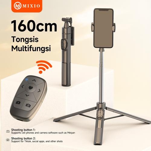Promo MIXIO A35 - 160CM Tongsis Remote Bluetooth Stainless Steel Selfie ...