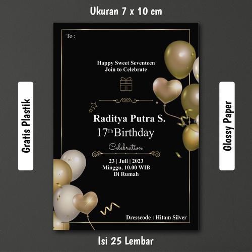 Jual Undangan Ulang tahun realistic gold Versi 2 / Undangan ultah ...