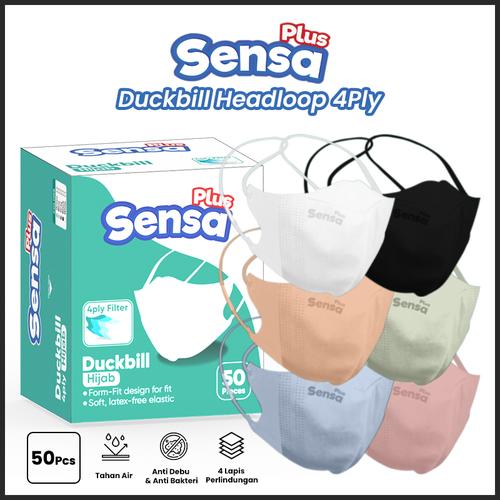 Promo Masker Duckbill Sensa Plus / Duckbill Hijab Headloop 4ply isi ...