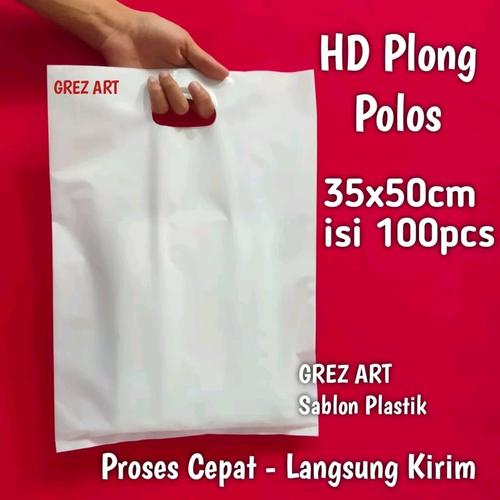 Jual Plastik HD Plong polos 35x50cm (isi 100pcs) Hitam Putih - Putih ...
