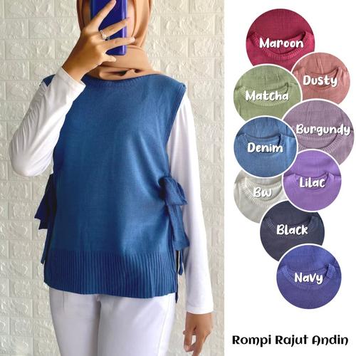 Jual VEST RAJUT / ROMPI ANDIN MOTIF TALI SAMPING / ATASAN ROMPI TALI ...
