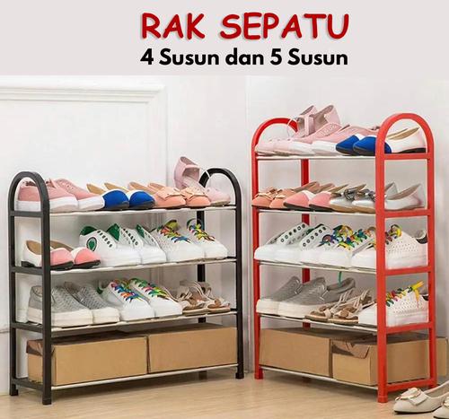 Promo RAK SEPATU 4 SUSUN DAN RAK SEPATU 5 SUSUN BAHAN BESI DAN PLASTIK ...