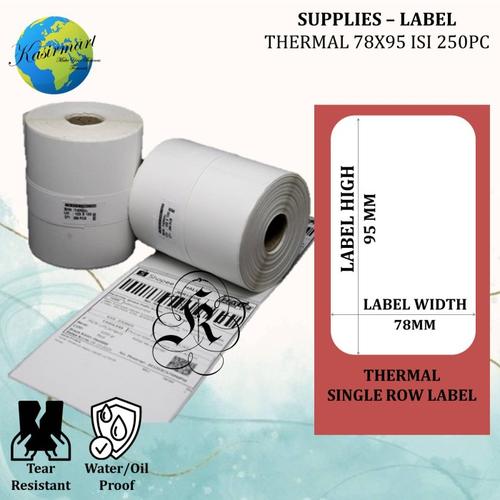 Promo Label Barcode Thermal 78x95 isi 250 Stiker Resi Pengiriman ...
