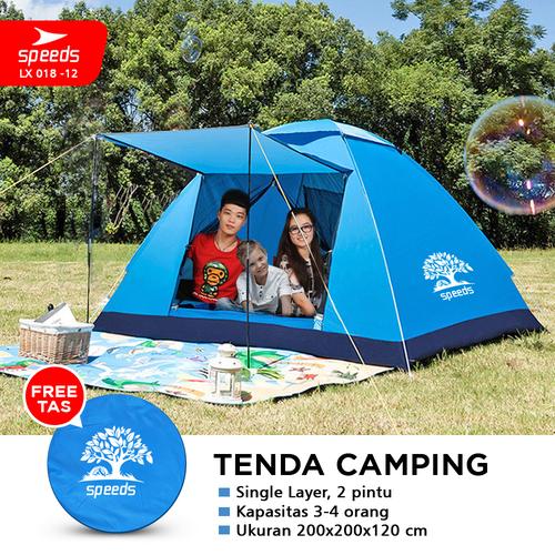 Promo SPEEDS Tenda Camping Family Otomatis Piknik Gunung Mendaki 3-4 ...