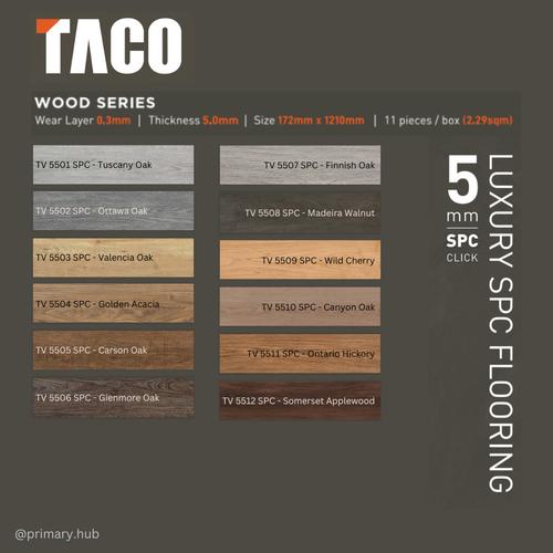 Jual TACO SPC Lantai Kayu Batu 5mm - SPC TACO Wood Stone Tebal 5mm - TV ...