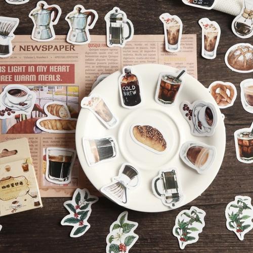 Promo 46 Pcs Sticker Pack Coffee Cold Brew Sticker Deco Laptop HP ...
