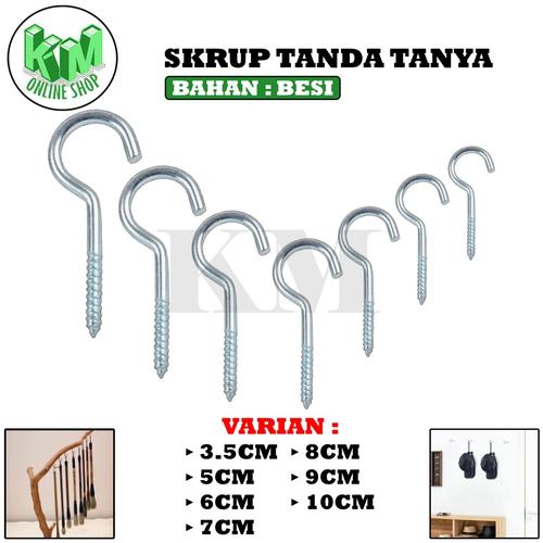 Promo Skrup Gantungan Buka Sekrup Baut Besi Ulir Tanda Tanya Cantolan ...