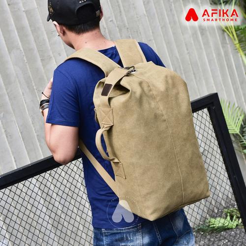 Promo Tas Ransel Pria Kanvas Ukuran Besar Travel 2in1 Handle Dan ...