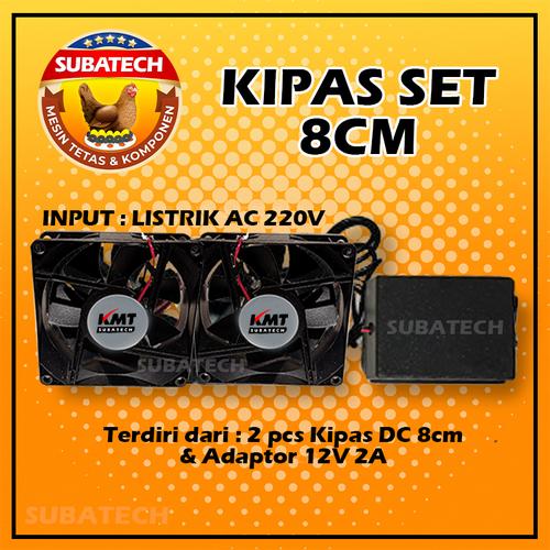 Jual Fan Kipas Set 8cm dengan Adaptor untuk Mesin Tetas - Warna - Kota ...