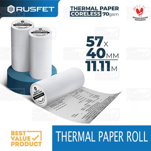 Jual Thermal PAPER ROLL 57x40 / Kertas Termal 57 x 40 Coreless - Kota ...