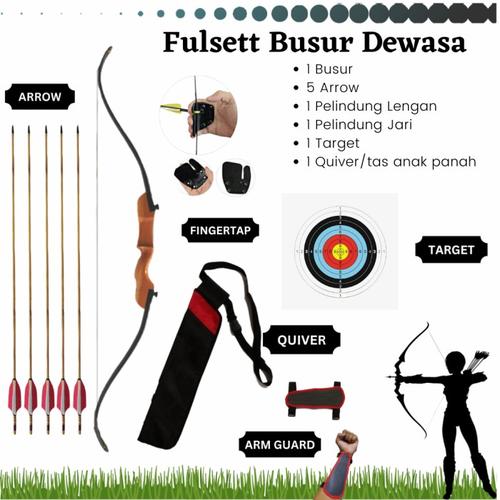 Promo Busur Panah Standar Panahan Fullset Dewasa - Hitam - Kab ...