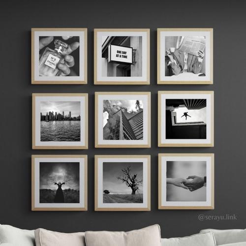 Jual Figura Foto Aesthetic Frame Kayu + Cetak Foto Monokrom Hitam Putih ...