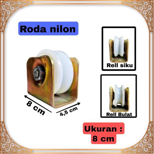 Jual roda nilon 8cm roller pintu pagar - rell bulat - Kab. Tegal ...