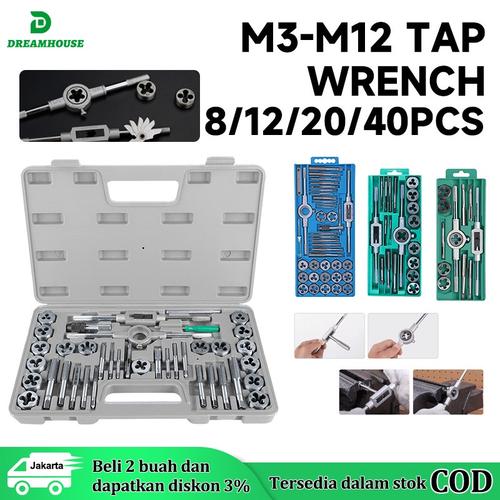 Promo 40Pcs Metric Tap Die Se Hand Tap Set Adjustable Hand tab Handtab ...
