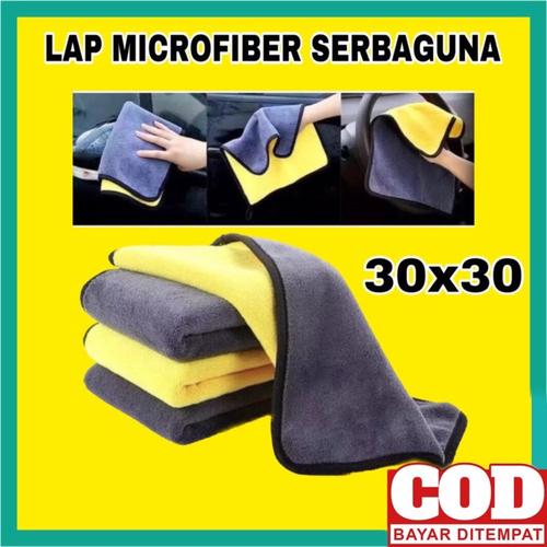 Promo Kain Lap Microfiber 30x30 Serbaguna 2 Sisi Multifungsi Kain Lap ...