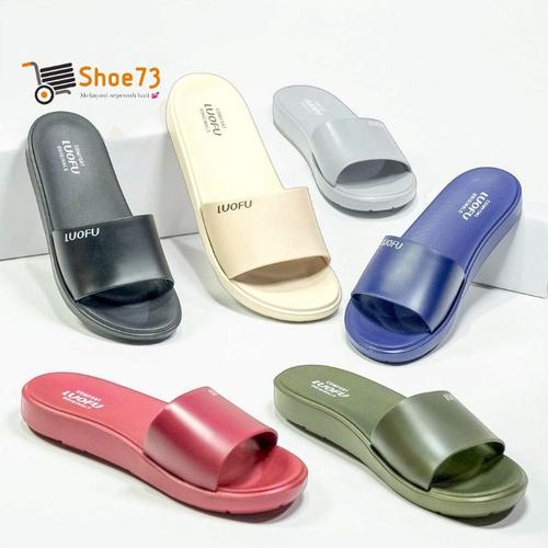 Jual LUOFU E 7172 SIZE 36-40 ORIGINAL l Sandal Selop jelly wanita l ...