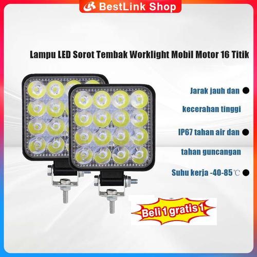 Jual 《Beli “1” gratis “1”》16 LED 48W 3520LM Lampu Tembak Sorot LED ...