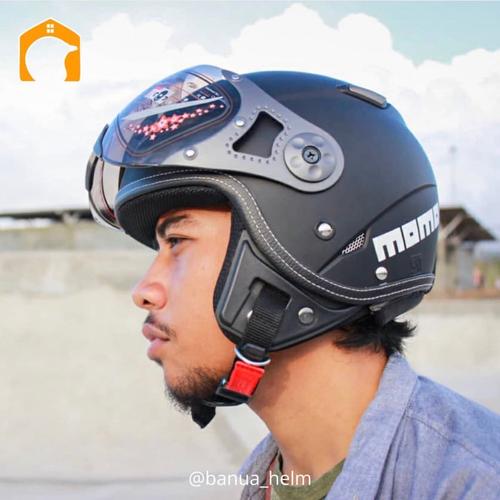 Jual Helm Momo Kaca Pilot SNI DEWASA helm setengah wajah krem glosy ...
