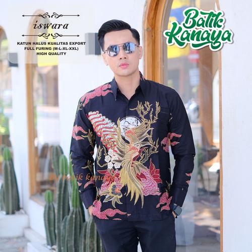 Promo Bahan Kualitas EKSPOR - ISWARA Merah Atasan Baju Kemeja Batik ...