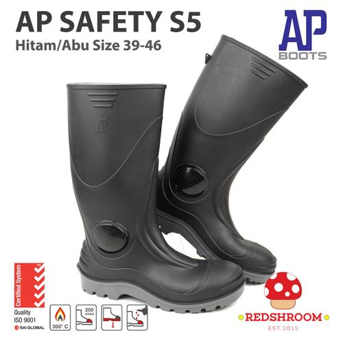 Jual Sepatu Boot Tinggi AP Boots AP SAFETY S5 Black SteelToe MidSole ...