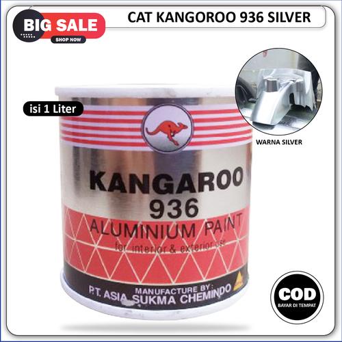 Jual Cat Besi Warna Silver Kangaroo 936 Ukuran 1 LITER Cat Besi ...