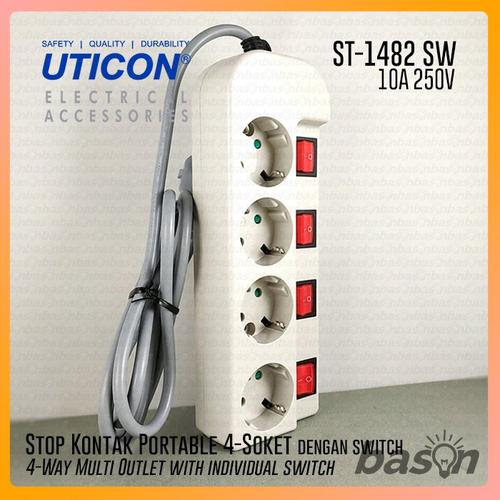 Promo UTICON ST1482SW Power Extension - Stop Kontak 4Lubang 1.5Meter ...