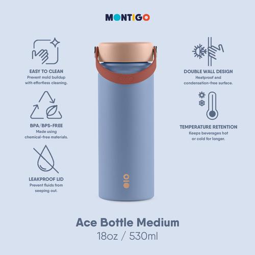 Promo Montigo | Tumbler Wildflower Collection Ace Bottle Medium 18oz - 530ml Bluebonnet ...