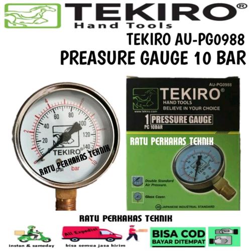 Promo ALAT UKUR TEKANAN 10 BAR TEKIRO AU-PG0988 PRESSURE GAUGE BULAT 2. ...